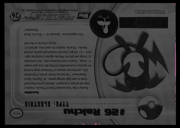 1999 Pokemon Topps Pokemon T.V. Series 1 26 Foil - Black Topps logo 2nd ...